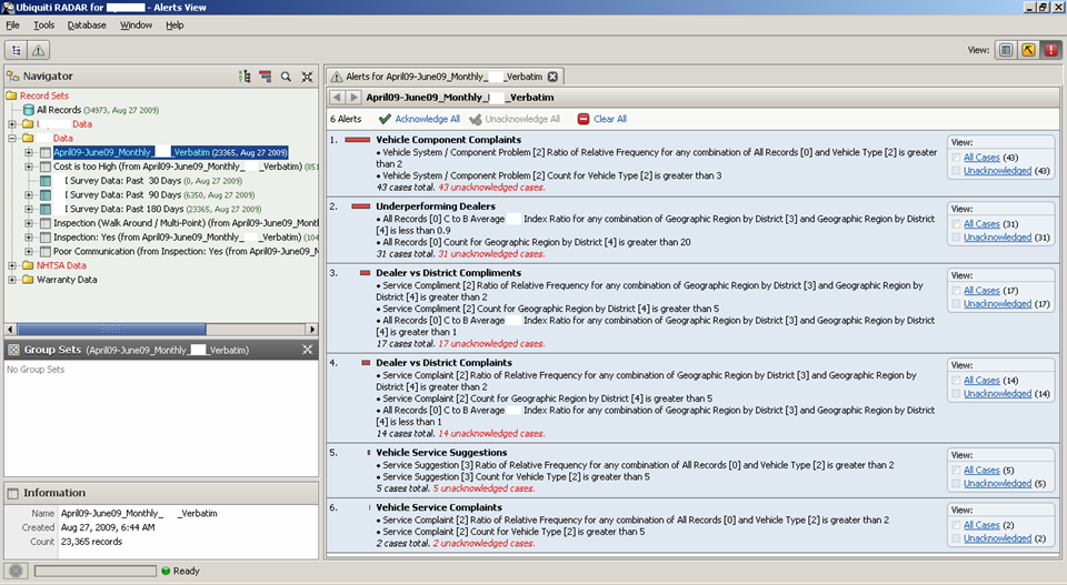 Data-Driven Alerts for Quality