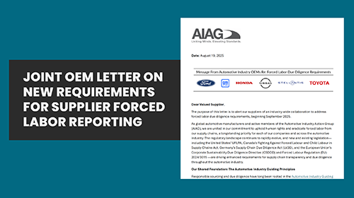 Joint OEM Letter on New Requirements for Supplier Forced Labor Reporting
